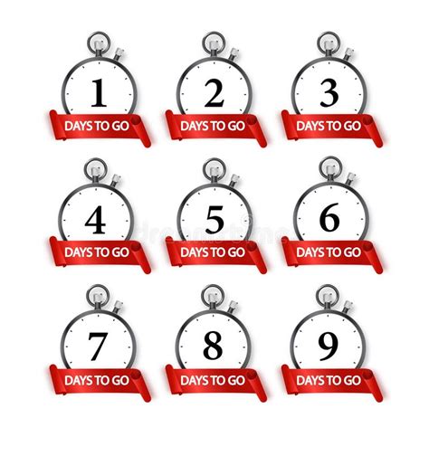 1 Days To Go Icon Set Countdown Of Days Remaining Offer Timer Sticker