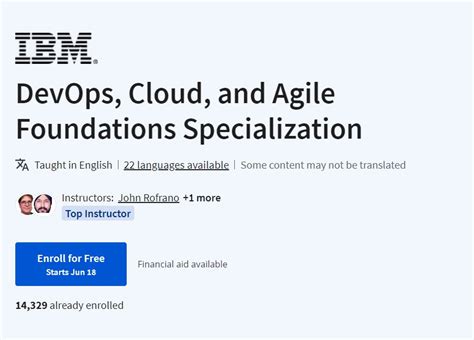 Devops Cloud And Agile Foundations Specialization New Technology