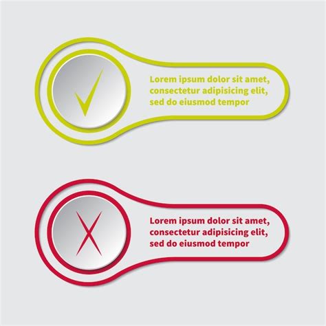 Premium Vector Text Box To Insertion Text With Check And Cross Symbols A List With Checkboxes