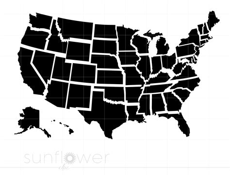 Usa Map States Svg Dxf Cut Files Artofit