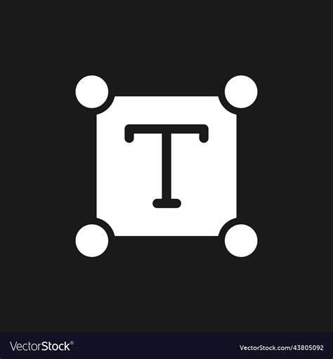 Text Dark Mode Glyph Ui Icon Royalty Free Vector Image