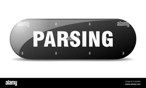 Parsing Button Rounded Glass Sign Sticker Banner Stock Vector Image