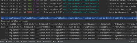 Orgspringframeworkkafkalistenerlistenerexecutionfailedexception