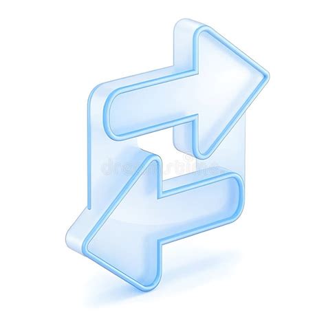 Two Translucent Blue Arrows Facing Opposite Directions Isolated On