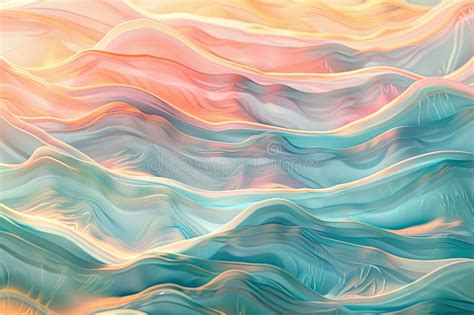 Gentle Wave Patterns In Pastel Colors Creating A Sense Of Calm And Wellness Stock Illustration