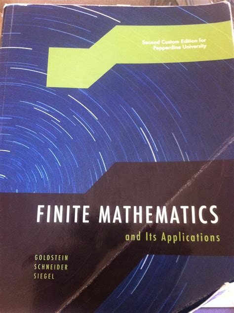 Finite Mathematics And Its Applications 2 E Goldstein And Schneider 9780558925413