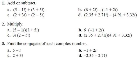 Mathematical Wednesday Complex Number Operations