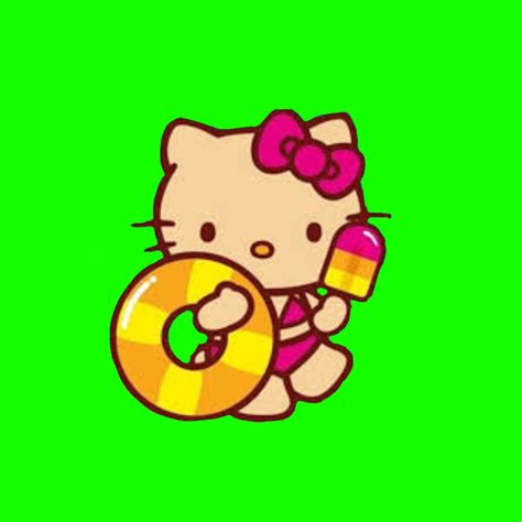 Hello Kitty Green Screen Savefollow Hello Kitty Yeşil Çıkartma