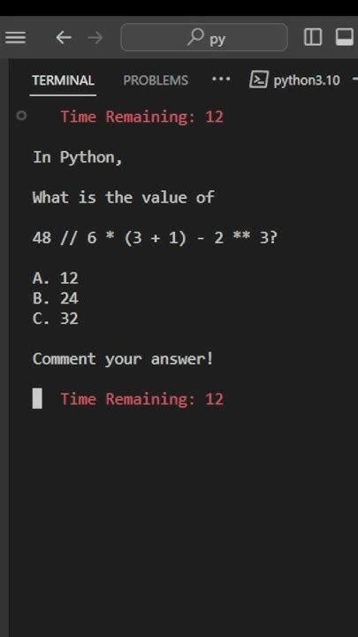 Python Quiz 21 Pythonquiz Pythonoperators Youtube