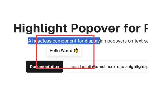 Custom Text Selection Popovers React Highlight Popover Reactscript