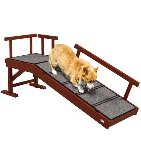 Pawhut Dog Ramp Dog Stairs For Small Medium And Large Dogs Pet Ramp For Bed Or Couch With