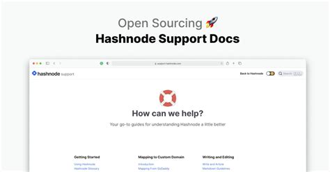 Open Sourcing The Hashnode Support Docs 🎉