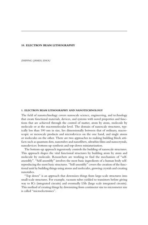 PDF Handbook Of Microscopy For Nanotechnology Electron Beam Lithography DOKUMEN TIPS