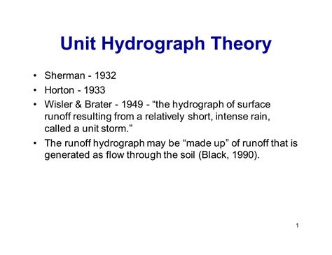 Pdf Unit Hydrograph Theory