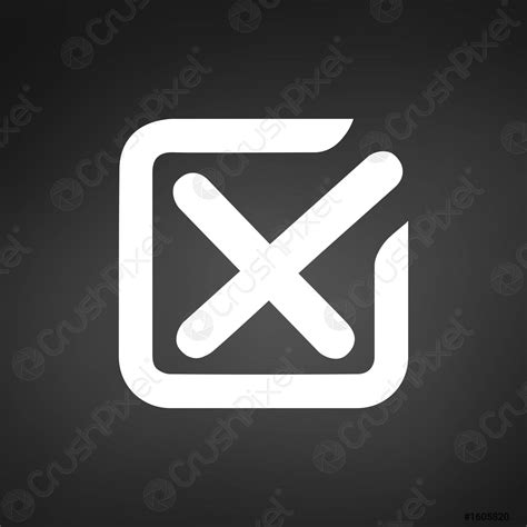 Line Check Mark Or Check Box Cross Icons Flat Style Stock Vector Crushpixel