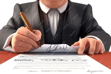 Cartoon Of A Judge Signature On Document Premium Ai Generated Image