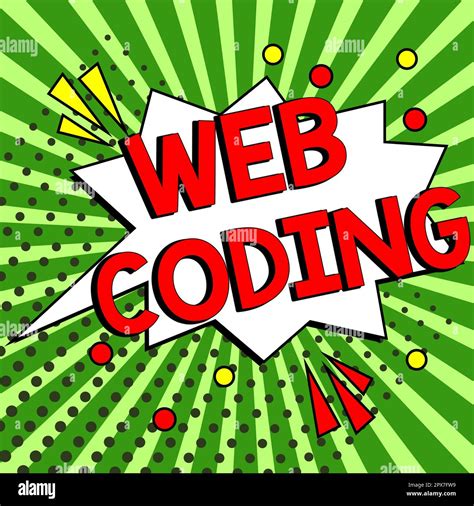 Sign Displaying Web Coding Word Written On Work Involved In Developing