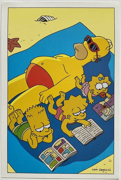 The Simpsons Homer Bart Lisa Maggie Sunbathing Etsy