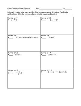 Solving Linear Equations Circuit Training By Rob Kuhtz TPT