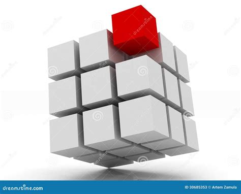 Cube White Assembling From Blocks Stock Illustration Illustration Of Geometric Brick 30685353