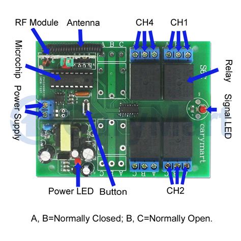 Channel NO NC RF Remote Control Kit Receiver Transmitter