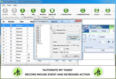 Screenshots Record Mouse Movement Click Keyboard Click Automate Test Casesautomate My Tasks