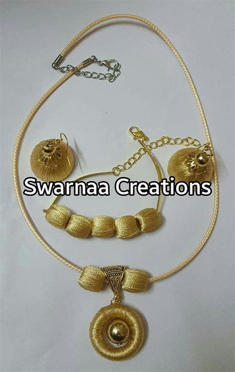 Pin By Hima Bindu On Silk Thread Jewellery Silk Thread Jewelry Silk
