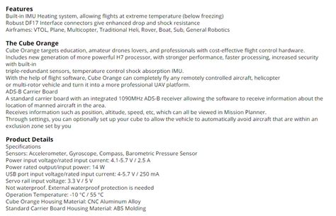 px4 hex pixhawk cube orange here 3 gps gnss m8p w ads b carrier board