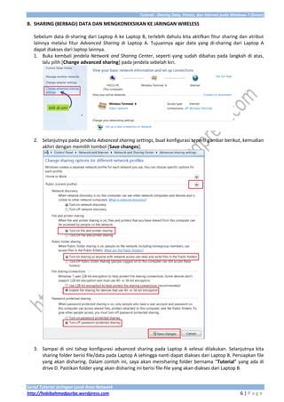 Sharing Data Printer Dan Internet Pada Windows 7 Seven PDF