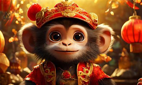 Mini Monkey Pretty And Super Cute Celebrating Chinese New Year In The