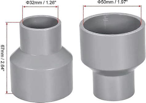 50mm X 32mm Pvc Pipe Reducer Fitting Coupling Hub Coupling Dwv Gray 5pcs Fruugo Uk