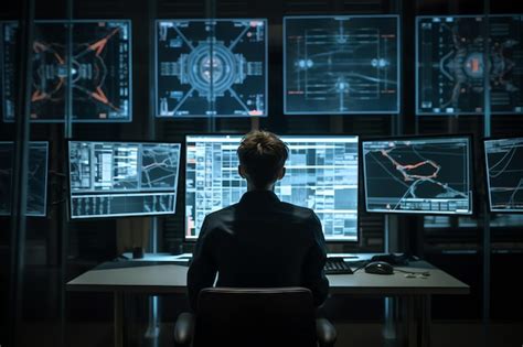 Premium Ai Image Back View Of A Financial Analyst