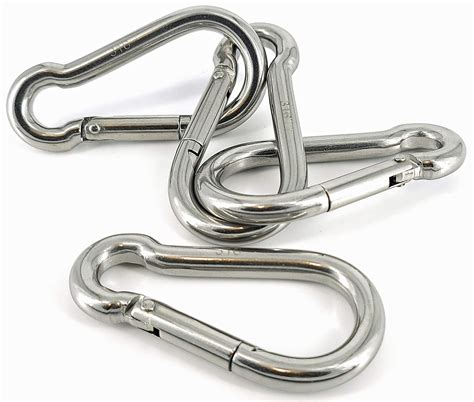4 Pack 3 Inch Marine Grade 316 Stainless Steel Carabiner Clips For Gym