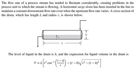 Solved The Flow Rate Of A Process Stream Has Tended To Chegg Com