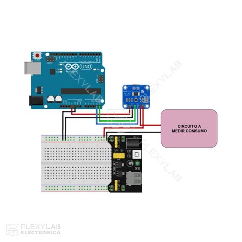 módulo sensor de corriente ina219 con interfaz i2c para arduino plexylab