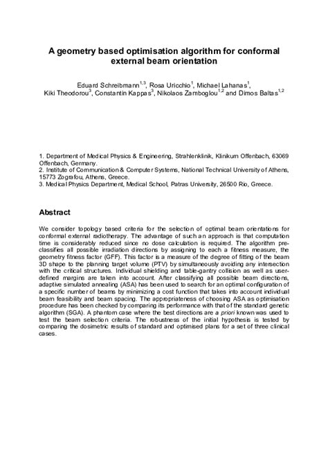 Pdf A Geometry Based Optimization Algorithm For Conformal External