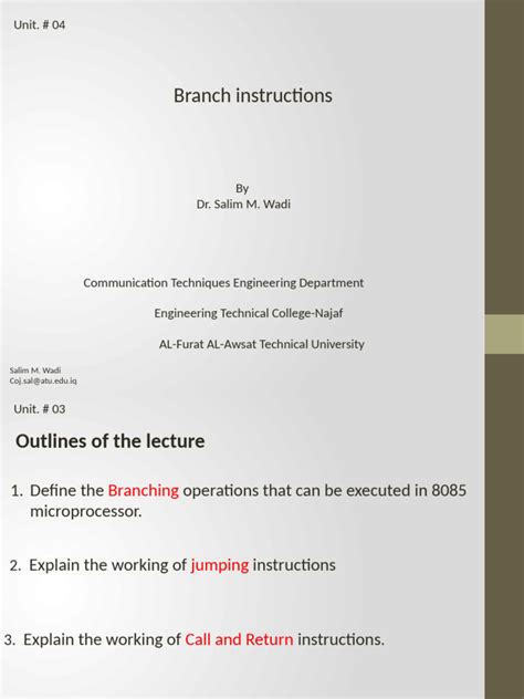 unit 4 branch instructions pdf central processing unit control flow