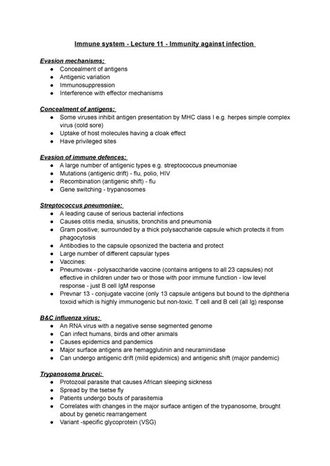 Immune System Lecture Immunity Against Infection Immune System Lecture Immunity