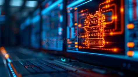 Computer Screen Displaying Modeling Software Stock Illustration