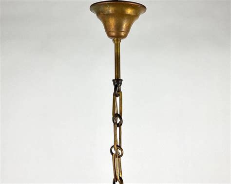 Vintage Frosted Glass And Brass Ceiling Light Belgium 1950s For Sale At