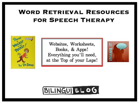 Word Retrieval Resources For Language Therapy Orthophonie