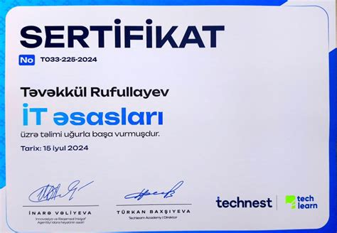 Təvəkkül Rufullayev On Linkedin Technest Techlearn Itfoundations