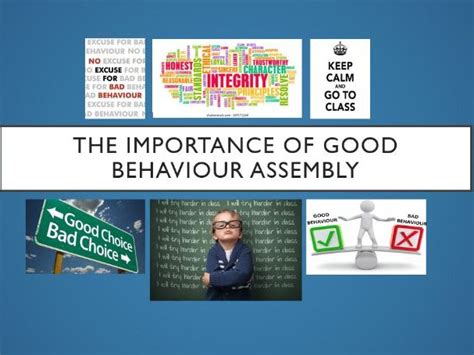 The Importance Of Good Behaviour Assembly Teaching Resources