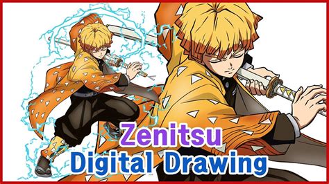 귀멸의칼날 핵간지 젠이츠 그리기 Drawing With Zenitsu Demon Slayer Kimetsu No Yaiba Drawings Sketches