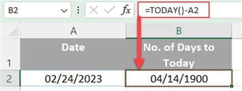 count days from a date to today in excel formula