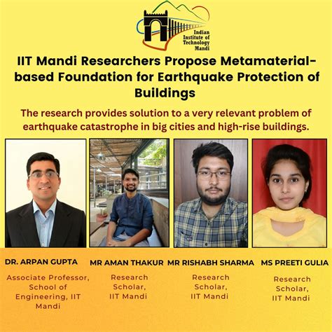 Iit Mandi Researchers Propose Metamaterial Based Foundation For Earthquake Protection Of