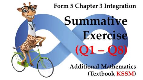 Form 5 Add Maths Kssm Chapter 3 Integration Summative Exercise Q1