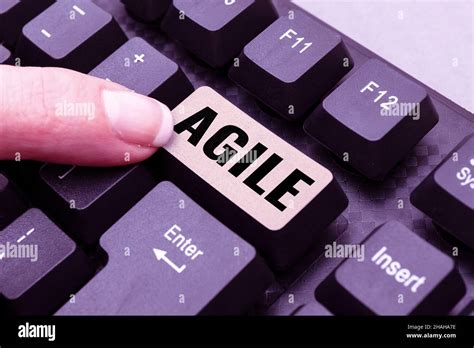 Hand Writing Sign Agile Internet Concept Particular Approach To