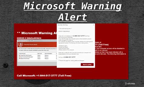 Microsoft Warning Alert Scam Dedicated Viruses