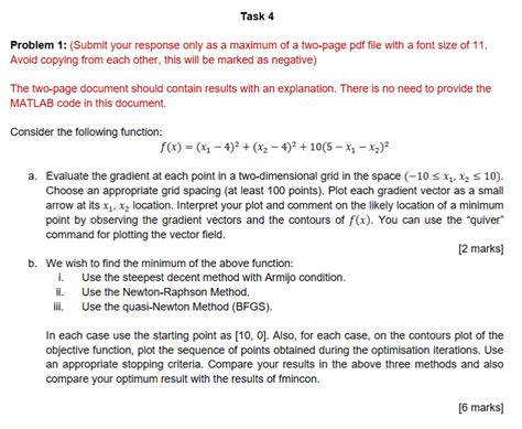 Solved Write A MATLAB Code For The Below Task Chegg Com